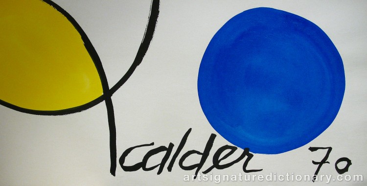 Alexander CALDER, 1898–1976, USA. Also known as ‘AC, CA’. Signatures ...