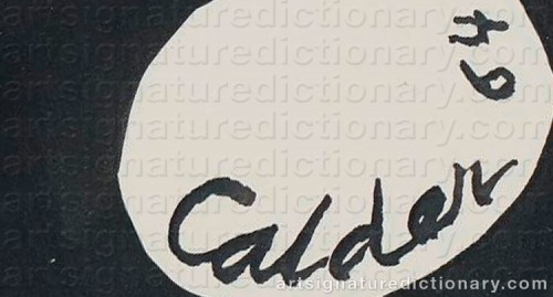 CALDER, Alexander | Artist's signatures and monograms, biographies and ...