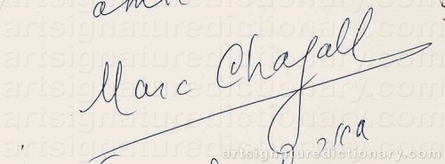 Marc Chagall Signature Examples – CRHM